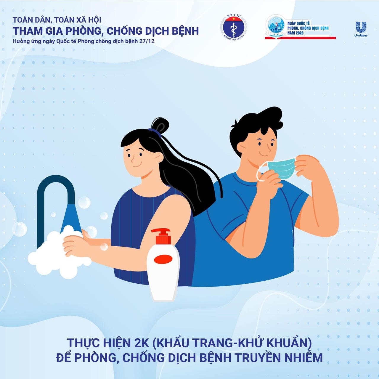 ĐEO KHẨU TRANG, KHỬ KHUẨN ĐỂ PHÒNG CHỐNG DỊCH BỆNH